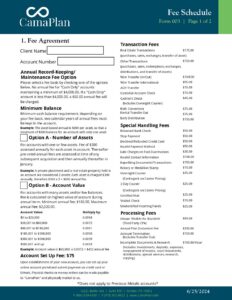 Fee Schedule | Self-Directed IRA by CamaPlan